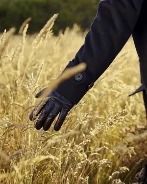 Quince Cashmere Lined Leather Gloves - Black
