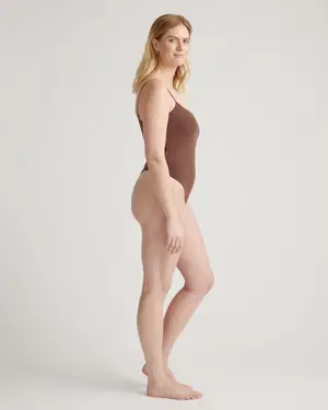 Quince Second Skin Scoop Neck Cami Bodysuit - Cocoa
