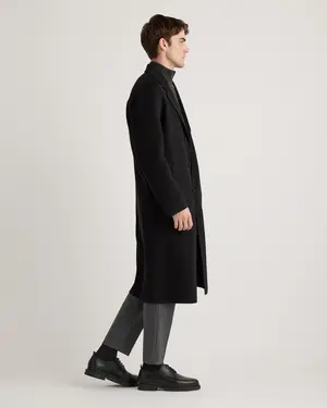 Quince 100% Mongolian Cashmere Double-faced Overcoat - Black