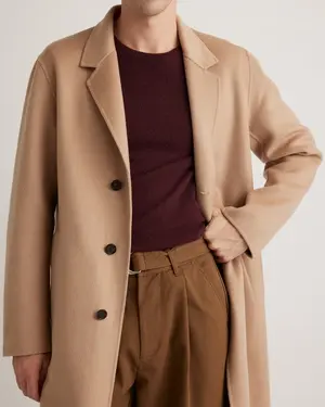 Quince 100% Mongolian Cashmere Double-faced Overcoat - Camel