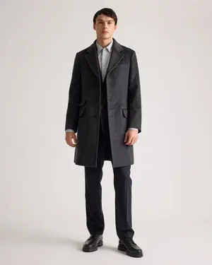 Quince 100% Mongolian Cashmere Double-faced Overcoat - Heather Graphite