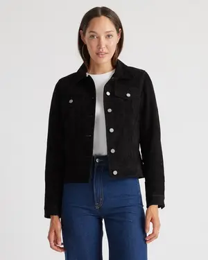 Quince Suede Trucker Jacket