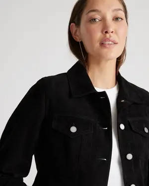 Quince Suede Trucker Jacket