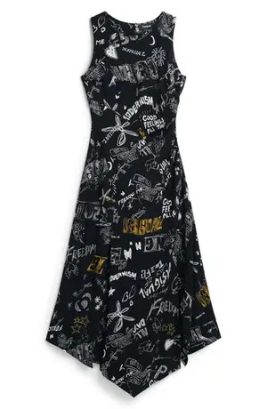 Desigual Slogan Print Sleeveless Dress