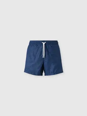 UM Mid-length Swim Shorts With Zigzag Print - Blue
