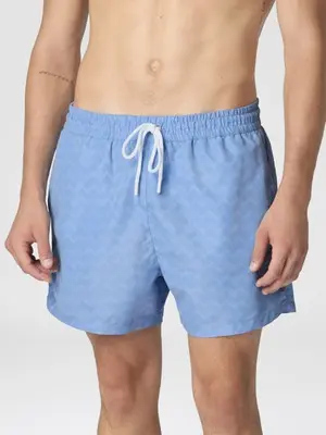UM Mid-length Swim Shorts With Zigzag Print - Light Blue