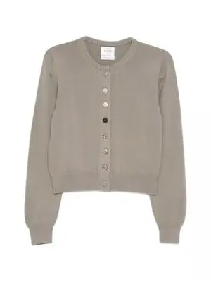 BARRIE Cotton And Cashmere Jewelled Button Cardigan - Neutrals