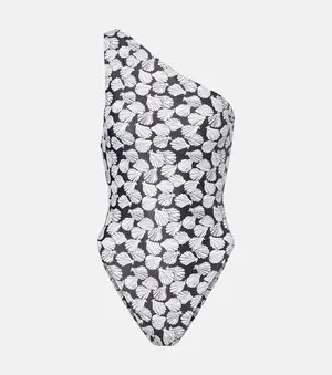 SAME Printed One-shoulder Swimsuit - Black