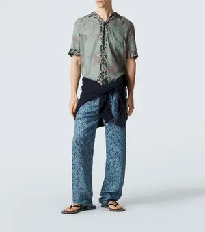 Dries Van Noten Printed Straight Pants - Blue