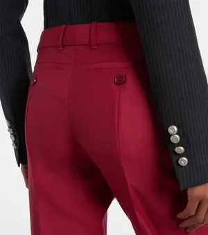 Alexander McQueen Cropped Slim Wool And Mohair Pants