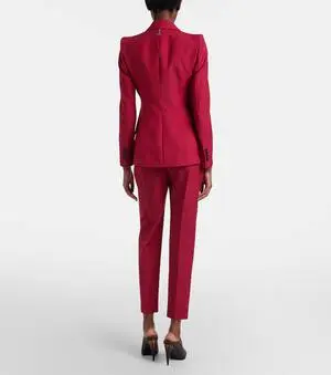 Alexander McQueen Cropped Slim Wool And Mohair Pants