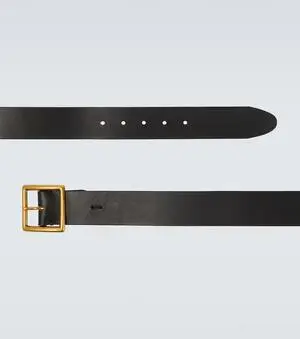 Visvim Leather Belt With Gold Tone Hardware
