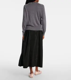 Simone Rocha Embellished Wool And Silk Cardigan - Grey