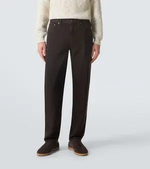 Zegna Straight Leg Jeans In Cashmere - Brown
