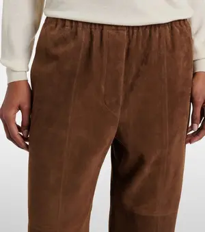 THE ROW Kenan Bootcut Suede Pants