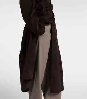 THE ROW Kendra Suede Coat - Brown