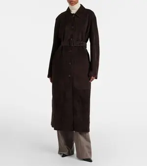 THE ROW Kendra Suede Coat - Brown