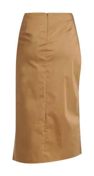 Max Mara Cotton-blend Satin Midi Skirt - Beige
