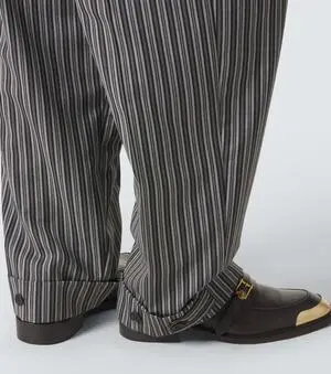 Versace Striped Virgin Wool Straight Pants
