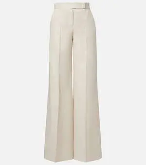 Max Mara Badesse High-rise Wide-leg Linen Pants - Beige