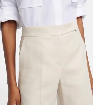Max Mara Badesse High-rise Wide-leg Linen Pants - Beige