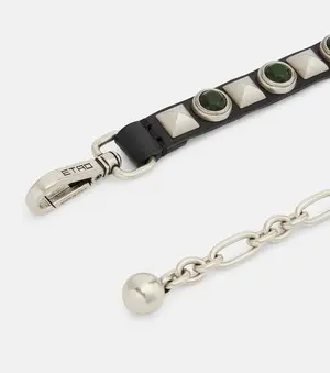 Etro Embellished Leather Belt - Black