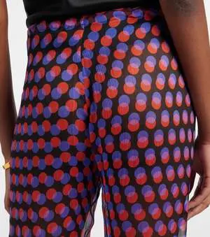Dries Van Noten Polka-dot Silk Straight Pants - Multicoloured