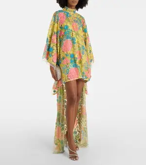 TALLER MARMO Graham Floral Sequined Kaftan - Multicoloured