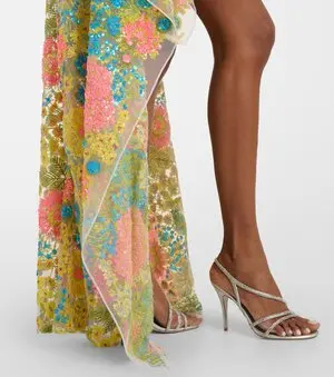 TALLER MARMO Graham Floral Sequined Kaftan - Multicoloured