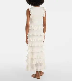 Zimmermann Luna Ruffled Tiered Maxi Skirt - White