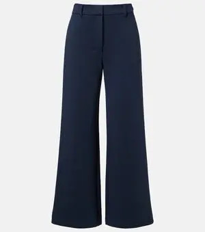 Max Mara Aerovia Cotton-blend Wide-leg Pants - Blue