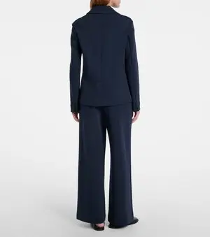 Max Mara Aerovia Cotton-blend Wide-leg Pants - Blue