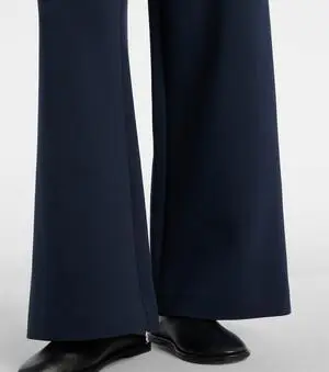 Max Mara Aerovia Cotton-blend Wide-leg Pants - Blue