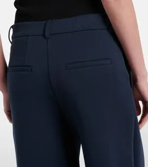 Max Mara Aerovia Cotton-blend Wide-leg Pants - Blue