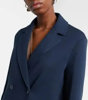 Max Mara Badia Double-breasted Cotton-blend Blazer - Blue