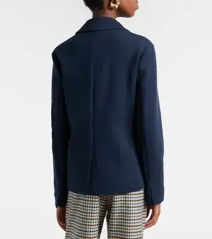 Max Mara Badia Double-breasted Cotton-blend Blazer - Blue