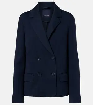 Max Mara Badia Double-breasted Cotton-blend Blazer - Blue