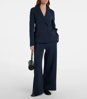 Max Mara Badia Double-breasted Cotton-blend Blazer - Blue