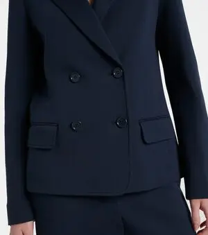 Max Mara Badia Double-breasted Cotton-blend Blazer - Blue