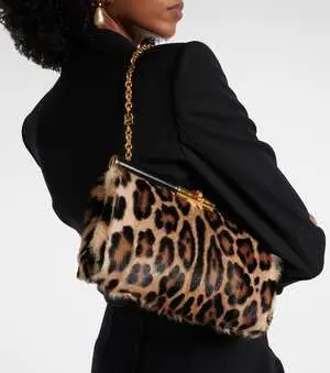 Dolce & Gabbana Marlene Large Calf Hair Shoulder Bag - Brown