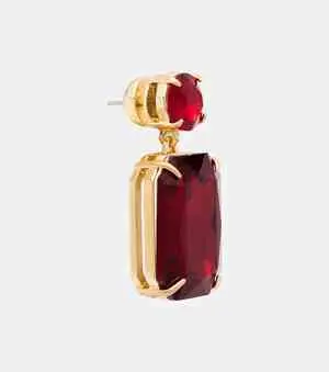 Carolina Herrera Embellished Drop Earrings - Red