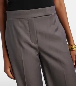 Max Mara Serio Virgin Wool Wide-leg Pants - Grey