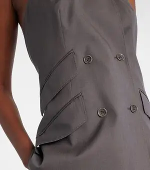 Max Mara Cali Halterneck Virgin Wool Vest - Grey