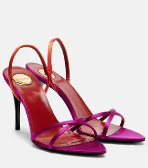 Saint Laurent Justify Crêpe Satin Slingback Sandals - Multicoloured