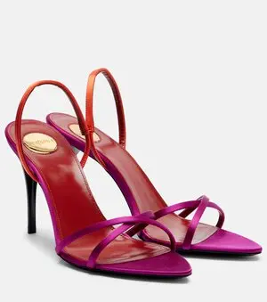 Saint Laurent Justify Crêpe Satin Slingback Sandals - Multicoloured