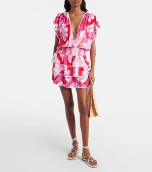 Melissa Odabash Jess Printed Tiered Minidress