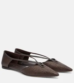 Max Mara Volpino Woven Ballet Flats - Brown