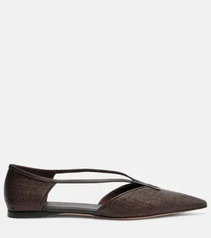 Max Mara Volpino Woven Ballet Flats - Brown