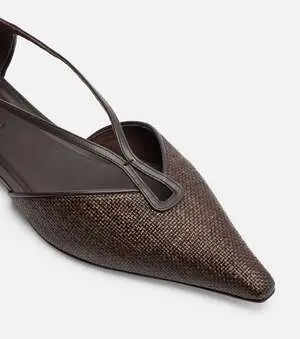 Max Mara Volpino Woven Ballet Flats - Brown