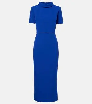 Roland Mouret Crêpe Midi Dress - Blue